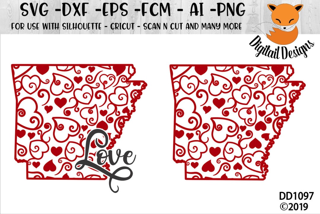 Valentine Arkansas SVG - Png - Fcm - Eps - Dxf - Ai - Silhouette ...