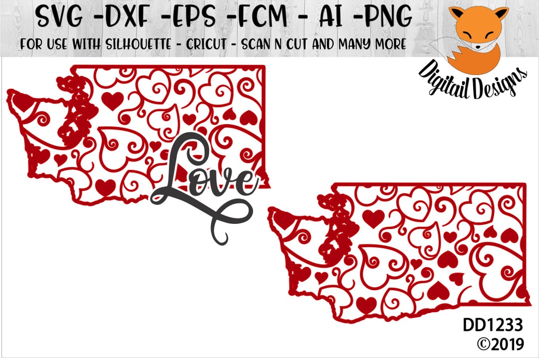 Washington Valentine SVG - Dxf - Png - Eps - Fcm - Ai - Washington ...