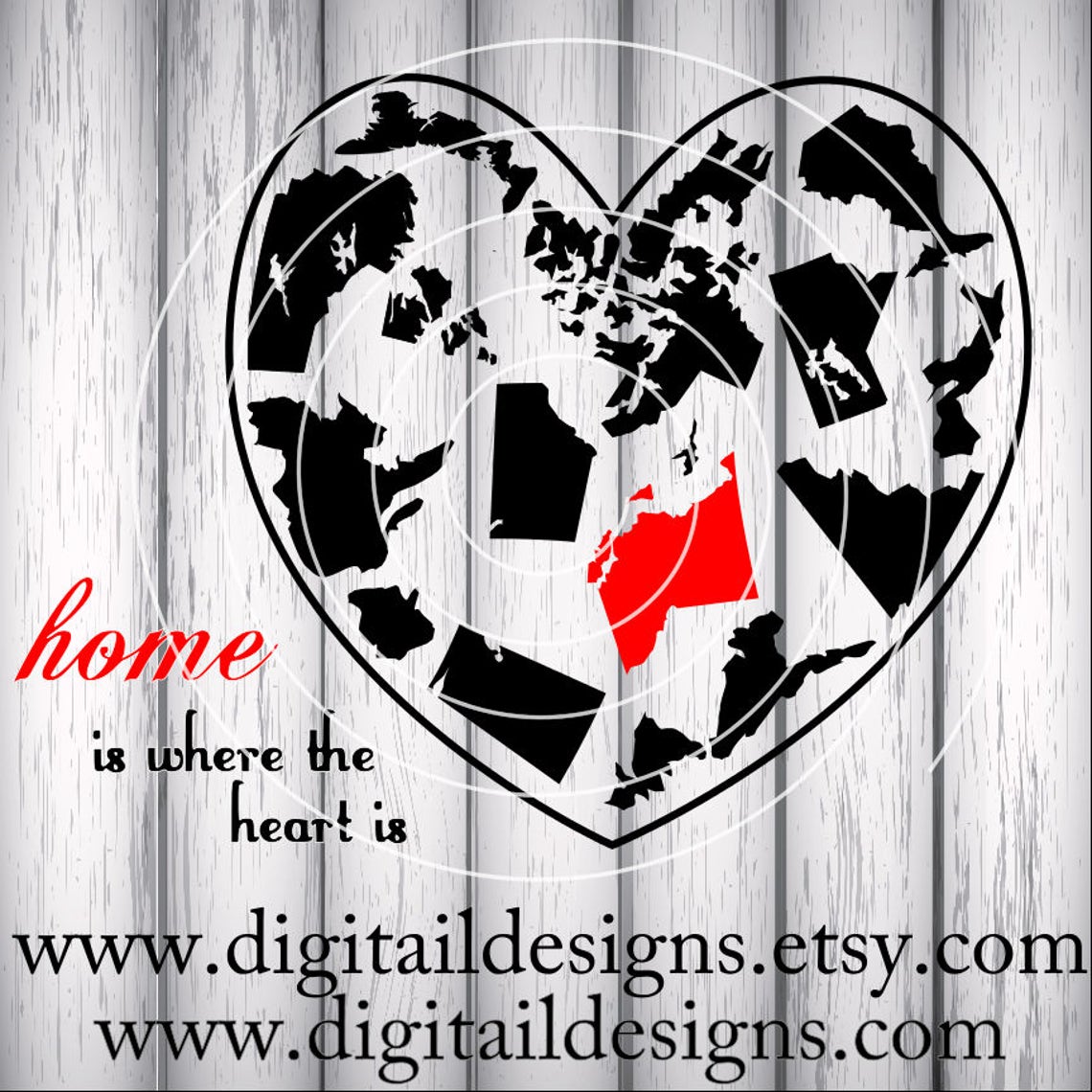 Canadian Province Heart SVG Png dxf Eps Ai Fcm - Etsy
