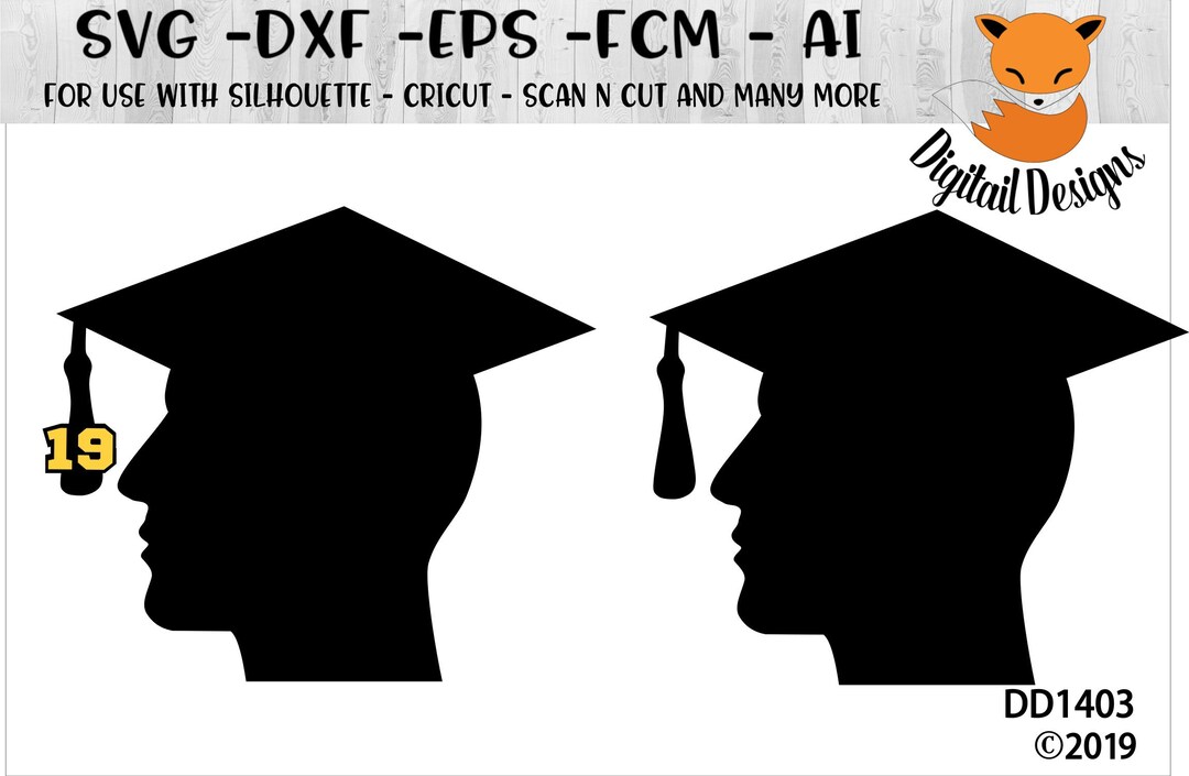 Male Graduation Silhouette SVG - Png - Dxf - Eps - Ai - Fcm - Cut File ...