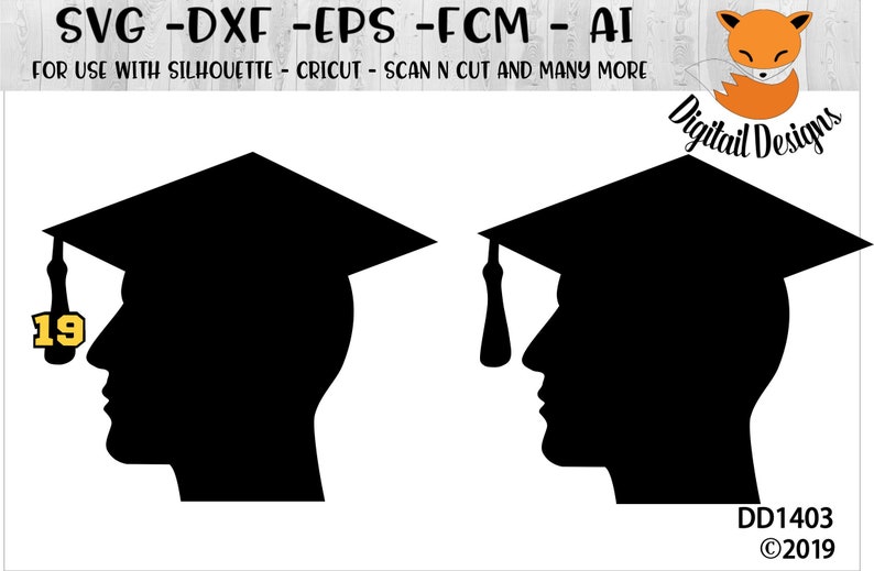 Male Graduation Silhouette SVG Png Dxf Eps Ai Fcm | Etsy