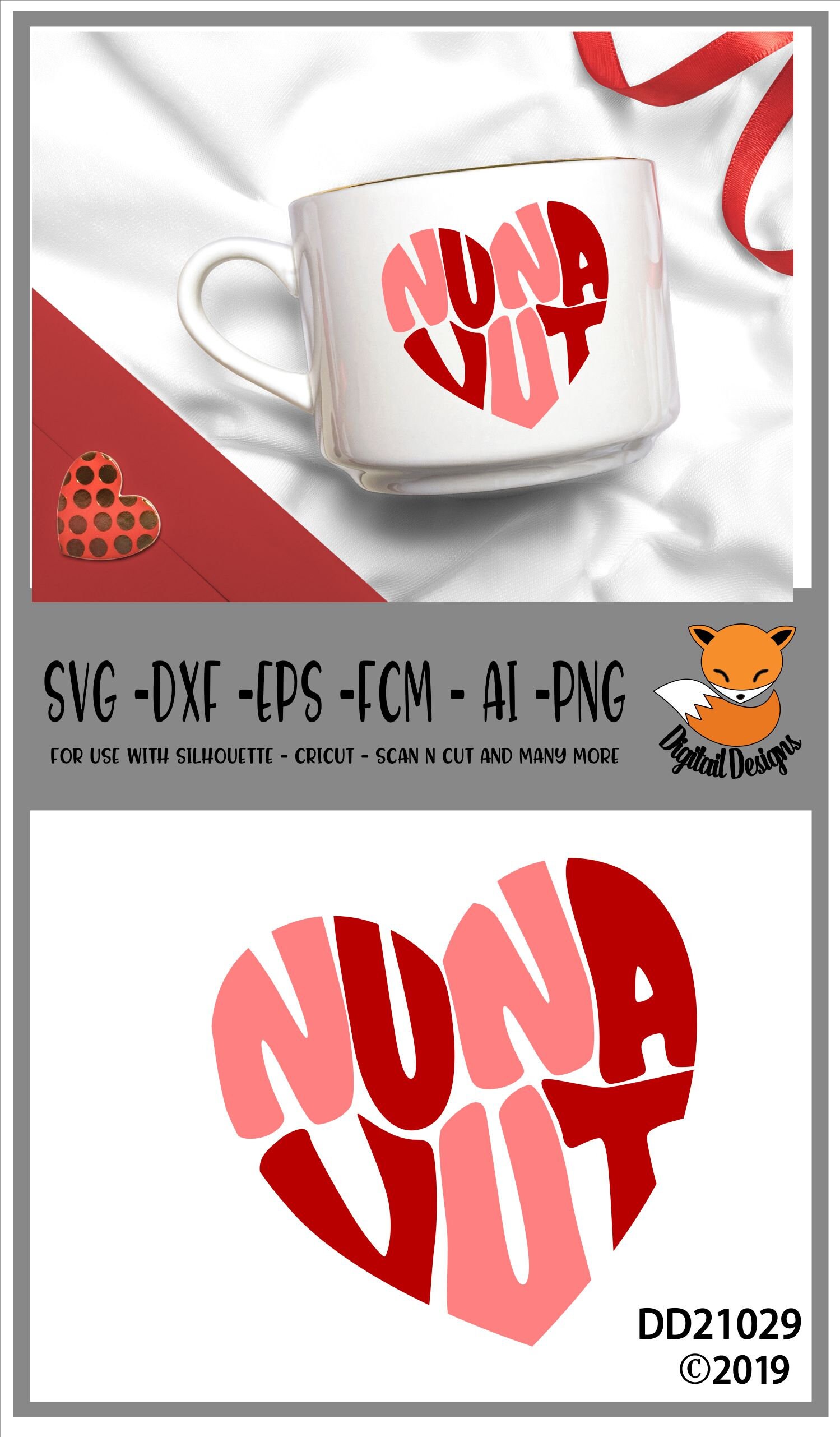 Nunavut Heart Shaped Word Art SVG - Png -dxf - Eps - Ai - Fcm ...