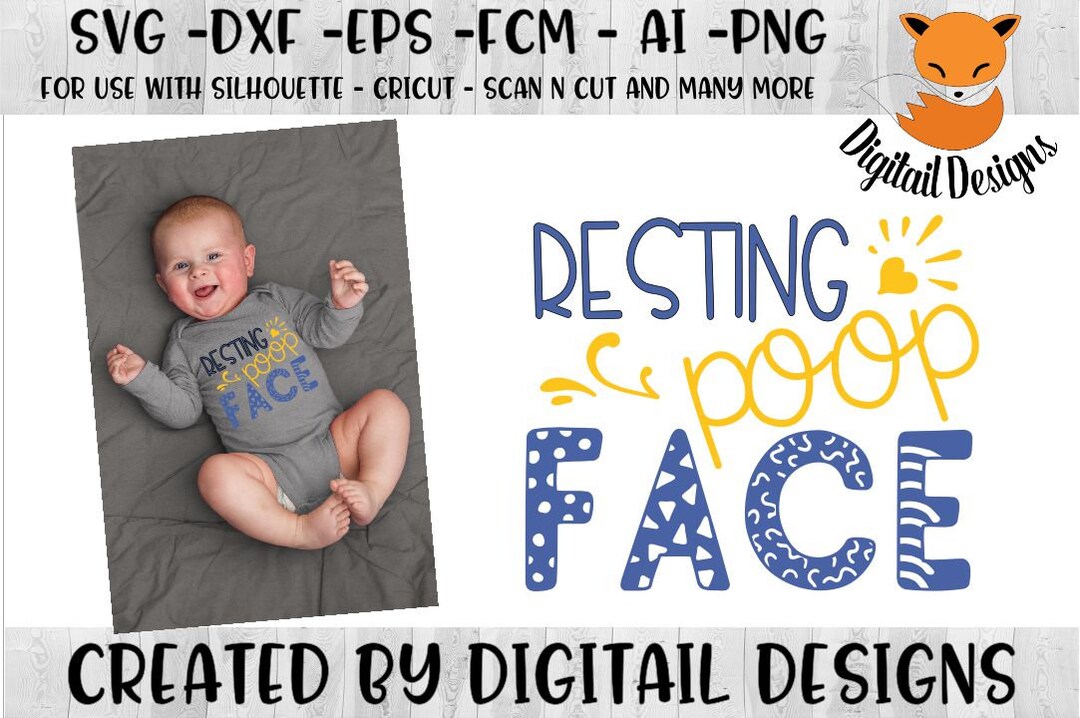 Resting Poop Face SVG - Dxf - Png - Eps - Ai - Fcm - Cut File ...