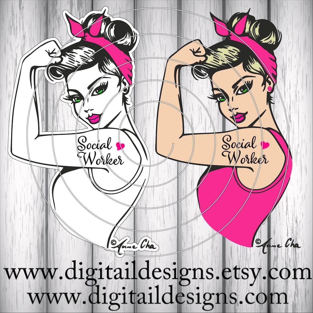 Official Girl Power Social Worker SVG - Eps - Ai - Dxf - Cut File ...
