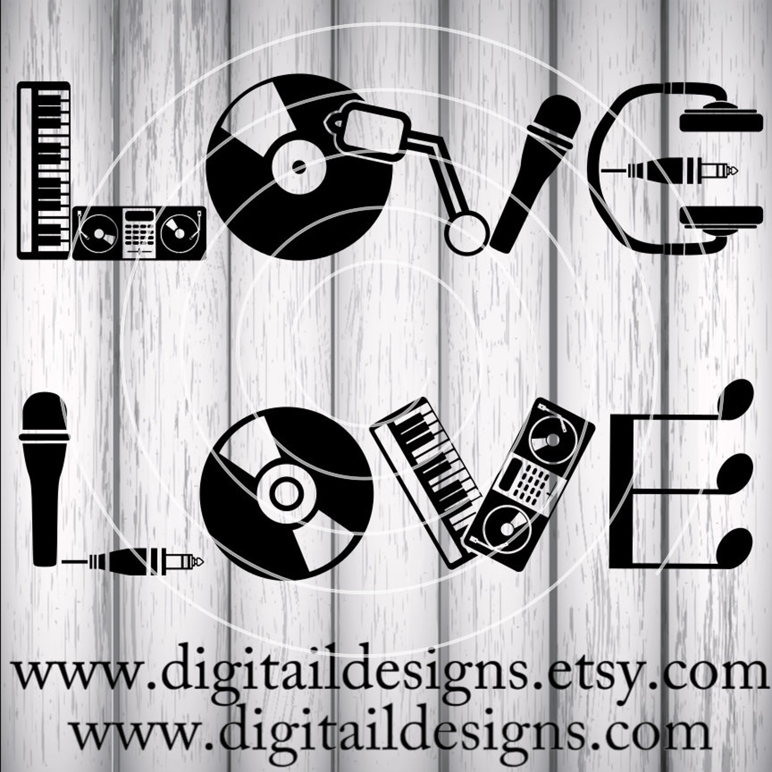 DJ Love SVG png dxf eps fcm ai Cut File | Etsy
