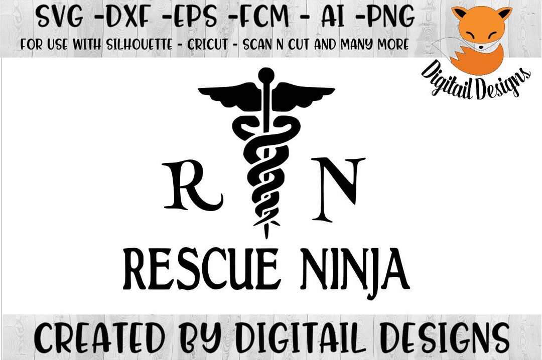RN SVG - Rescue Ninja SVG - Png - Dxf - Eps - Fcm - Ai - Cut File ...