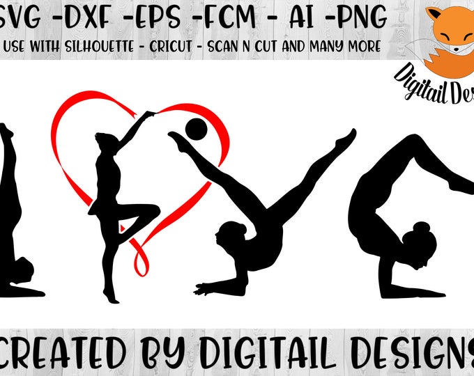 Gymnastics Love Dxf Eps Fcm Ai Png Cut File - Etsy