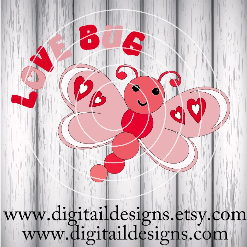 Love Bug Butterfly SVG png fcm eps dxf ai Cut File | Etsy