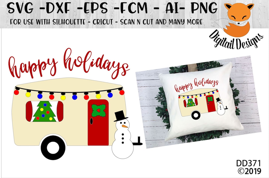 Christmas Camper SVG - Png - Fcm - Eps - Dxf - Ai - Cut File ...