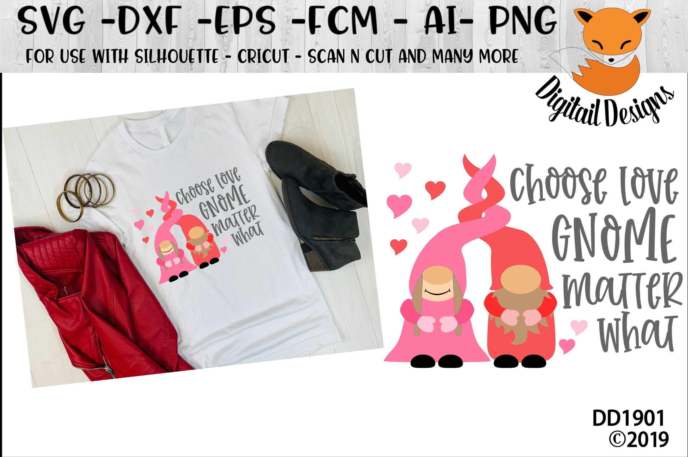Valentine Gnome SVG Png Fcm Eps Dxf Ai Cut File - Etsy