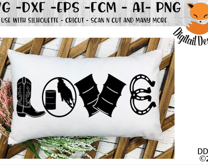 Barrel Racing Love SVG Png Fcm Eps Dxf Ai Cut File Silhouette Cricut ...