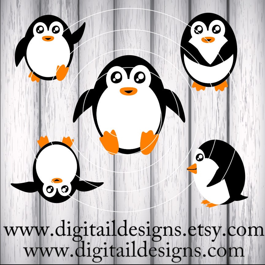 Penguin SVG Bundle png dxf eps fcm ai Cut File | Etsy