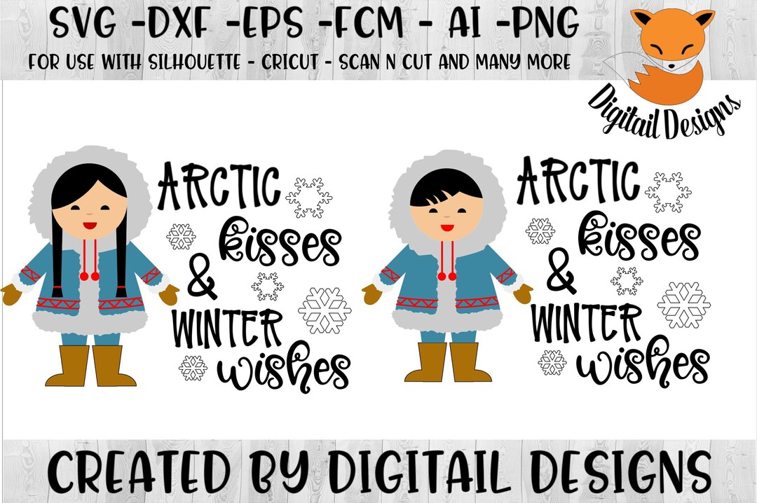 Eskimo Kisses SVG Png Dxf Fcm Eps Ai Cut File Silhouette Cricut ...
