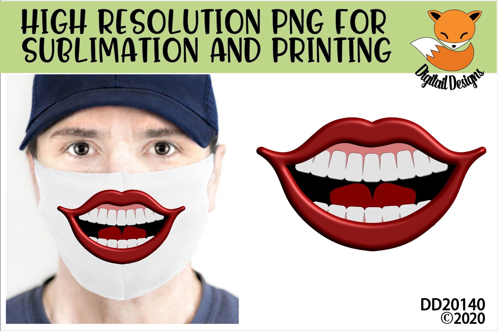 Funny Lips Face Mask Design PNG Instant Download Face Mask | Etsy