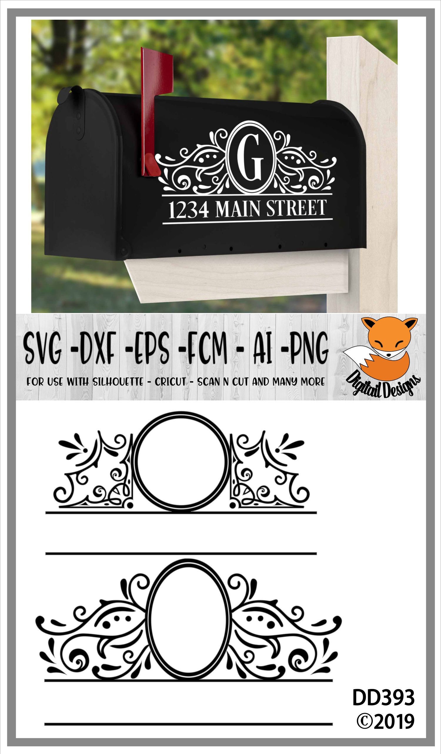 Mail Box Decal SVG - Png -dxf - Eps - Ai - Fcm - Address Mailbox SVG ...