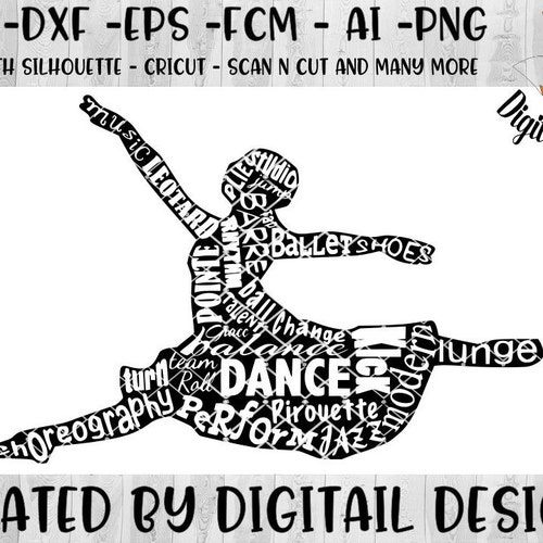 Dancer Word Art SVG Png Fcm Eps Dxf Ai Cut File | Etsy