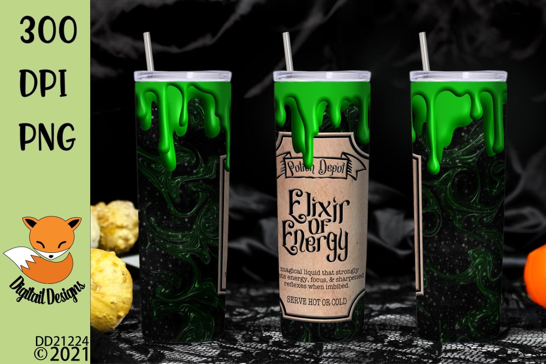 Elixir of Energy Potion Bottle Tumbler Sublimation PNG - Tumbler Wrap ...