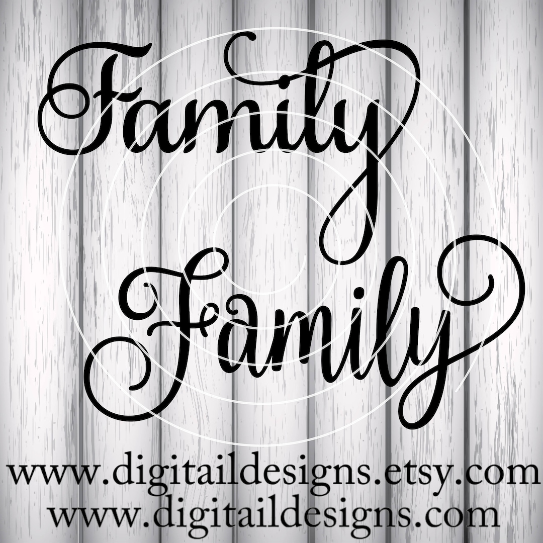 Family SVG - Png - Dxf - Eps - Ai - Fcm - Family Word SVG - Word Art ...