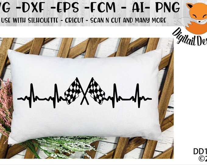 Racing EKG SVG Png- Dxf - Eps- Fcm - Ai - Racing SVG - Race Mom ...