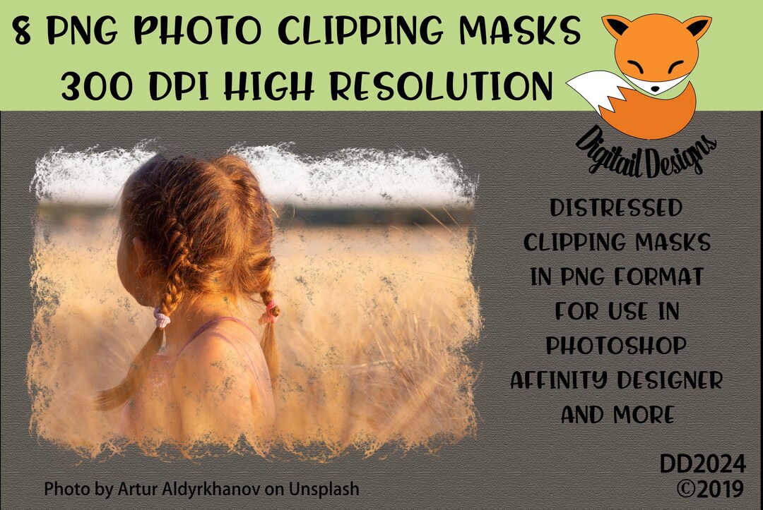 Set of 8 Distressed Photo Clipping Masks PNG Format for Use in ...
