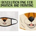 Fox Nose Face Mask Design PNG Instant Download Face Mask Sublimation ...