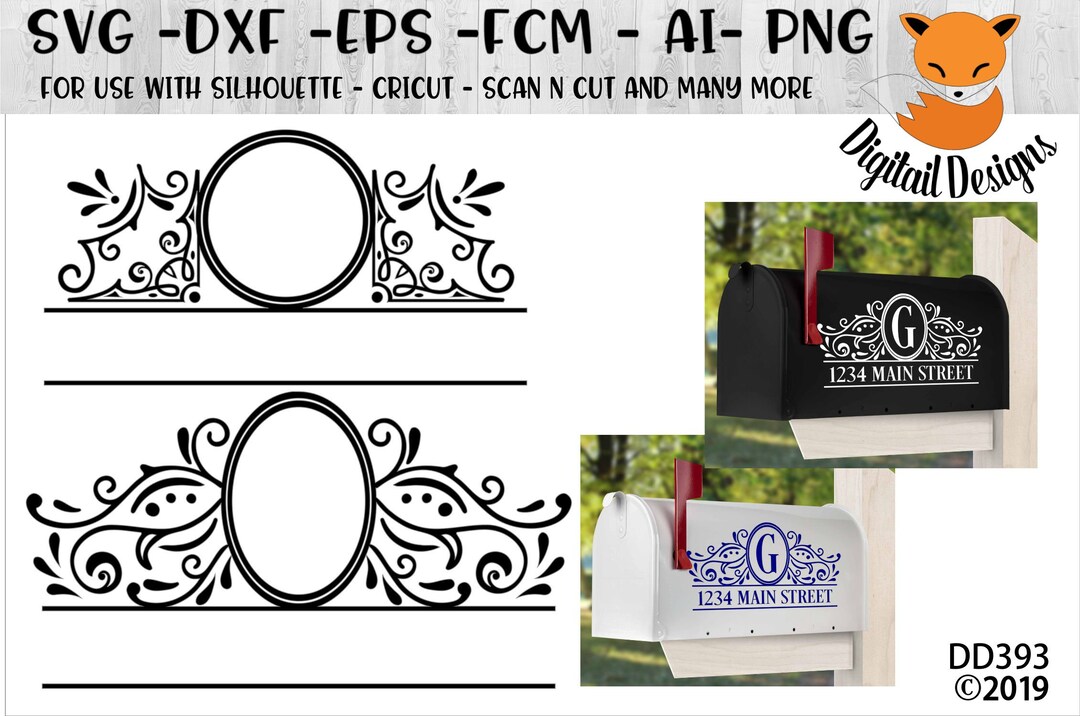Mail Box Decal SVG - Png -dxf - Eps - Ai - Fcm - Address Mailbox SVG ...