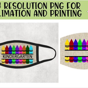 Crayon School Face Mask Design PNG - Instant Download - Face Mask ...