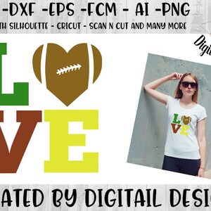 Football Love SVG - Dxf - Png - Eps - Fcm - Ai - Cut File - Silhouette ...