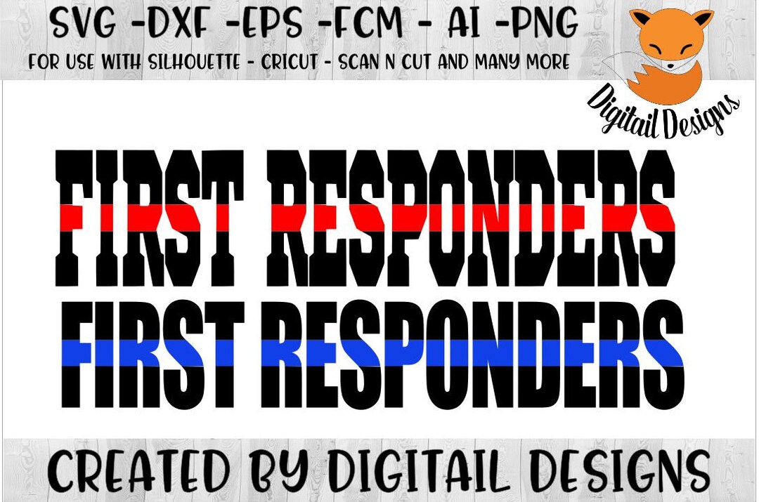 First Responders Word Art Cut File SVG for Cricut, Silhouette and More ...