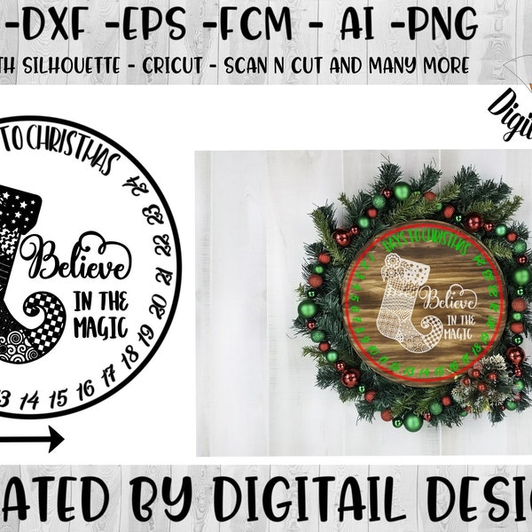 Christmas Countdown Clock Svg - Etsy