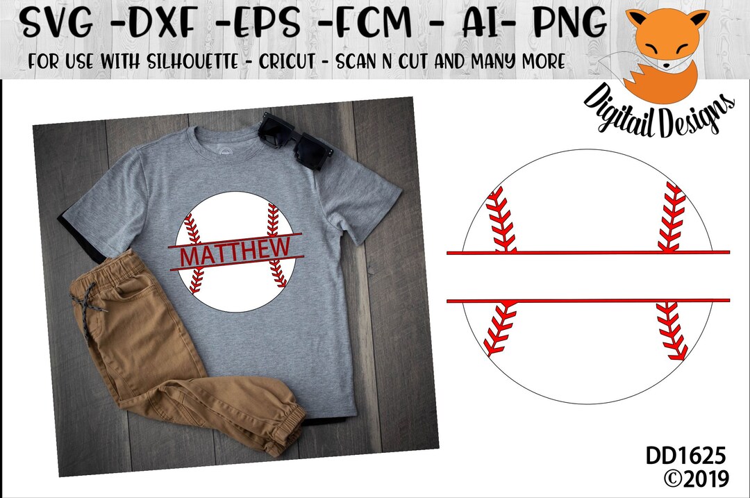 Split Baseball SVG - Png - Dxf - Eps -fcm -ai - Cut File - Silhouette ...