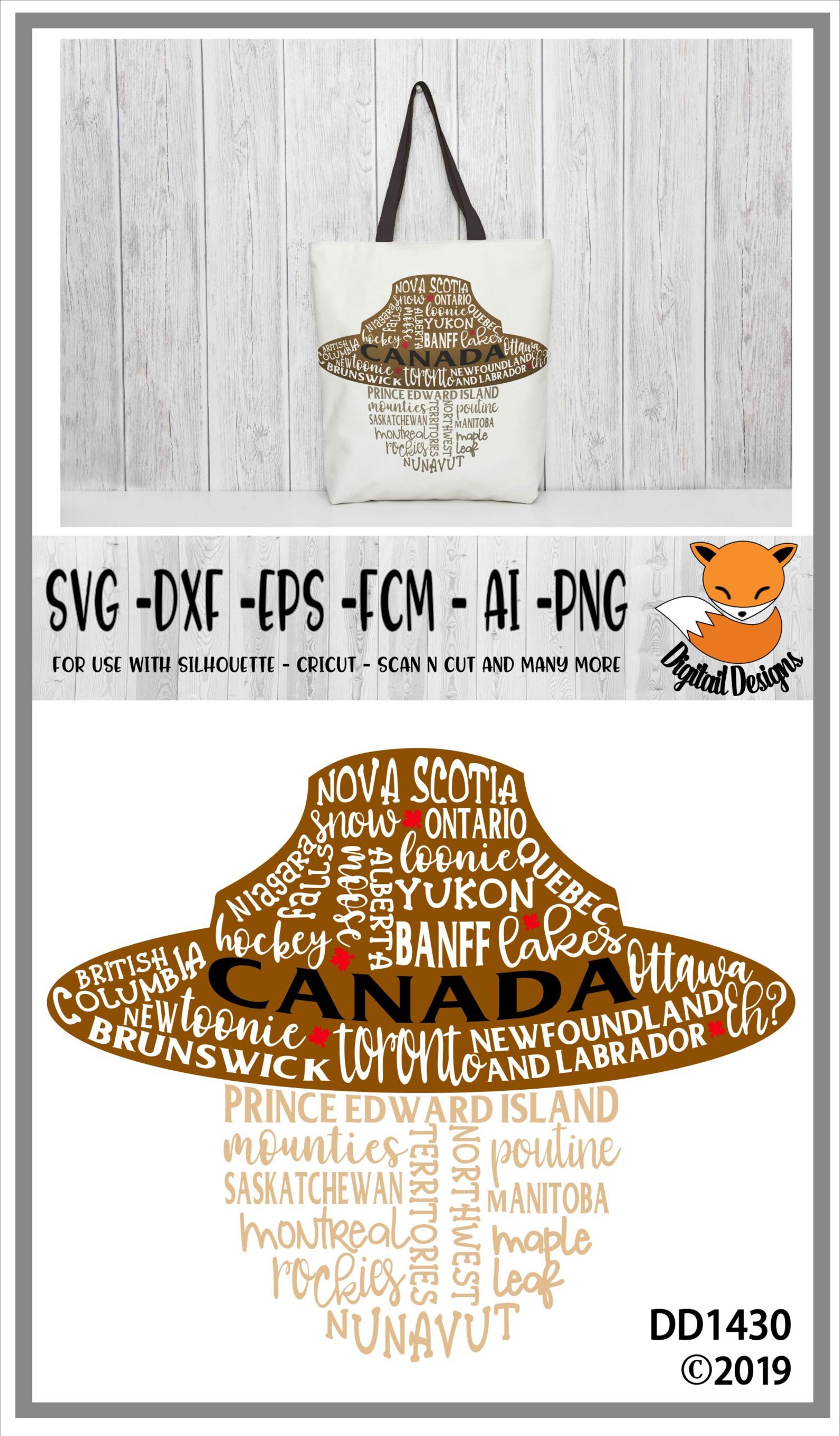 Canadian Mountie Hat Word Art SVG Png Fcm Eps Dxf Ai | Etsy