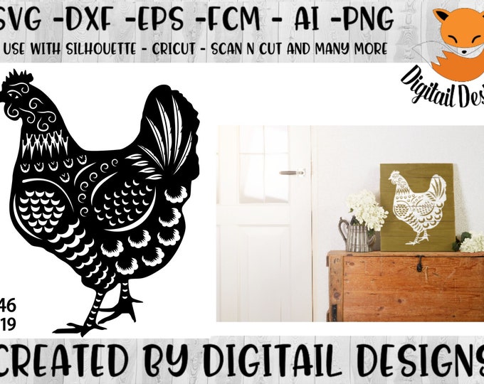 Chicken SVG Png Dxf Eps Fcm Ai Cut File - Etsy