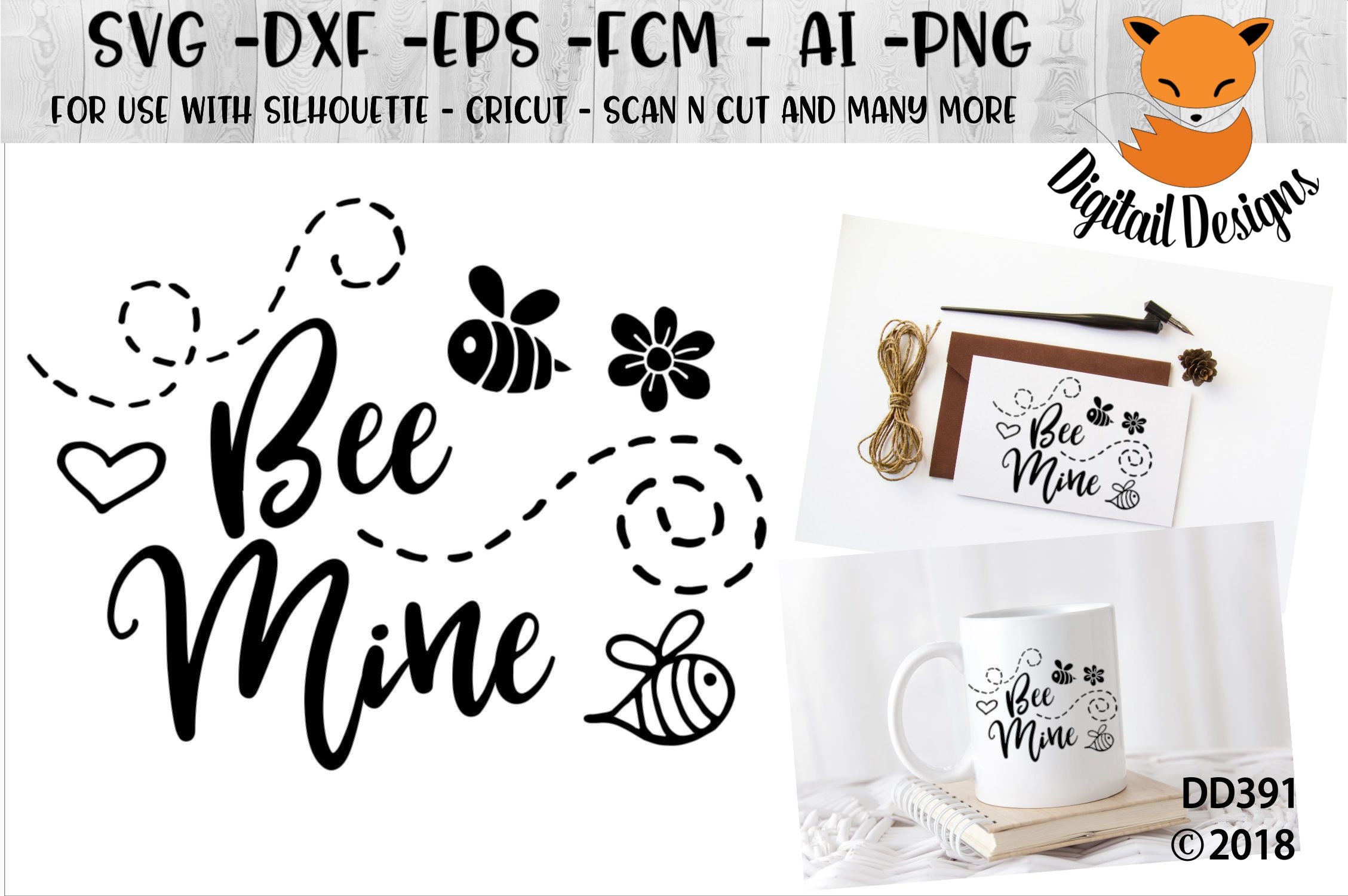 Bee Mine SVG - Png - Fcm - Eps - Dxf - Ai Cut File - Silhouette ...