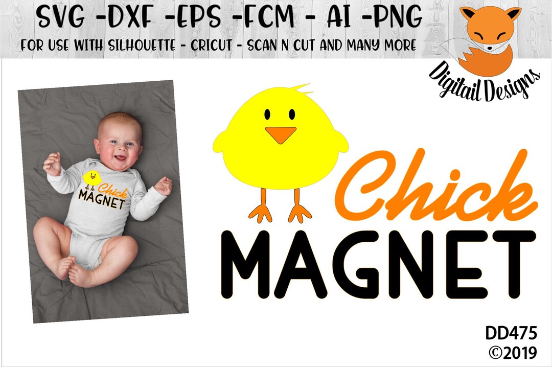 Chick Magnet SVG - Png - Fcm - Eps - Dxf - Ai - Cut File - Silhouette ...