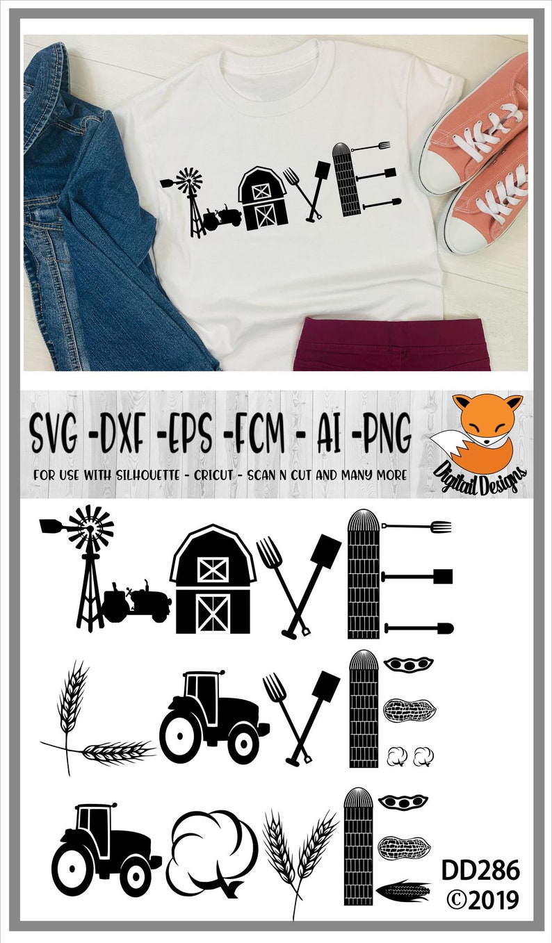 Farming Love SVG Png Dxf Fcm Eps Ai Cut File | Etsy