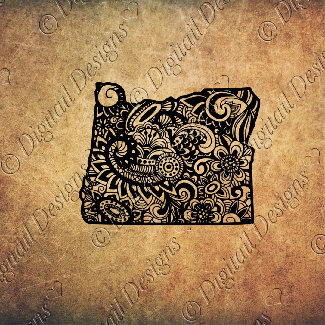 Oregon State SVG Doodle Art Decal Zentangle Png, Dxf, Eps Cut File for ...