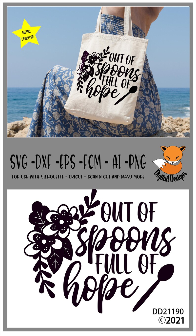 Spoon Theory Spoonie Chronic Illness SVG - Png - Fcm - Eps - Dxf - Ai ...