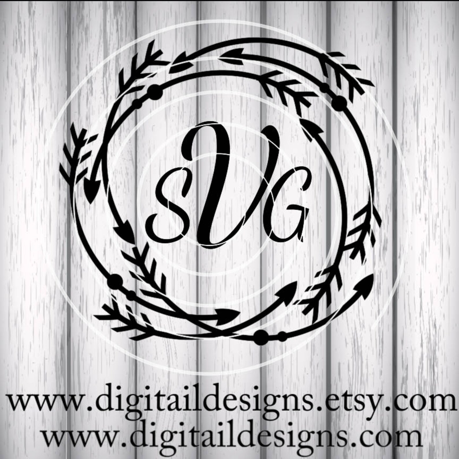 Arrow Monogram Frame SVG Png Dxf Eps Ai Fcm Arrow Monogram SVG Arrows ...