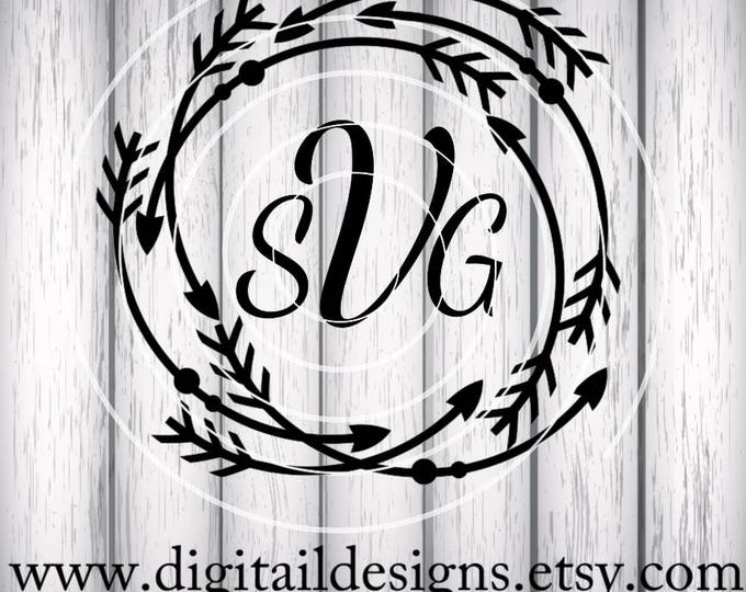 Arrow Monogram Frame Bundle for Silhouette Cameo or Other Vinyl Cutters ...