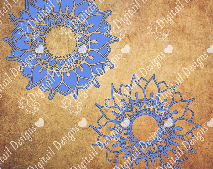 Mandala Monogram Frame SVG Svg, Png, Eps, Dxf, Ai, Fcm. Mandala Cut ...