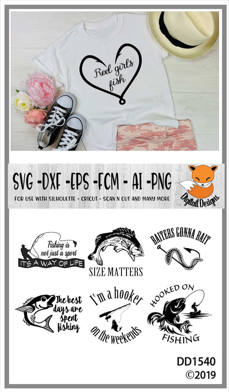 Fishing Bundle SVG Fish Bundle Funny Fishing SVG Size - Etsy