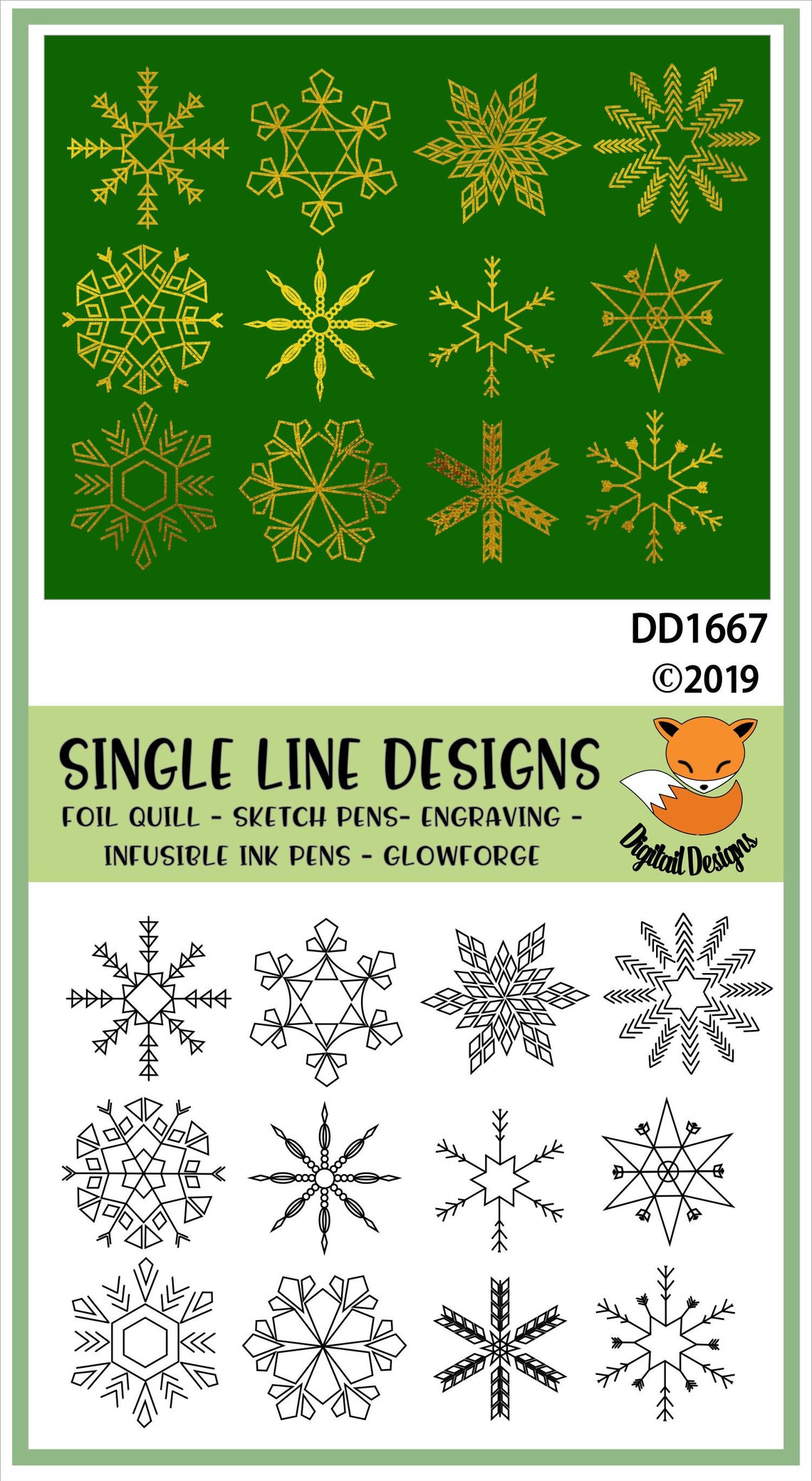 Foil Quill Snowflake SVG Bundle - Ai - Fcm - Eps - Dxf - Silhouette ...