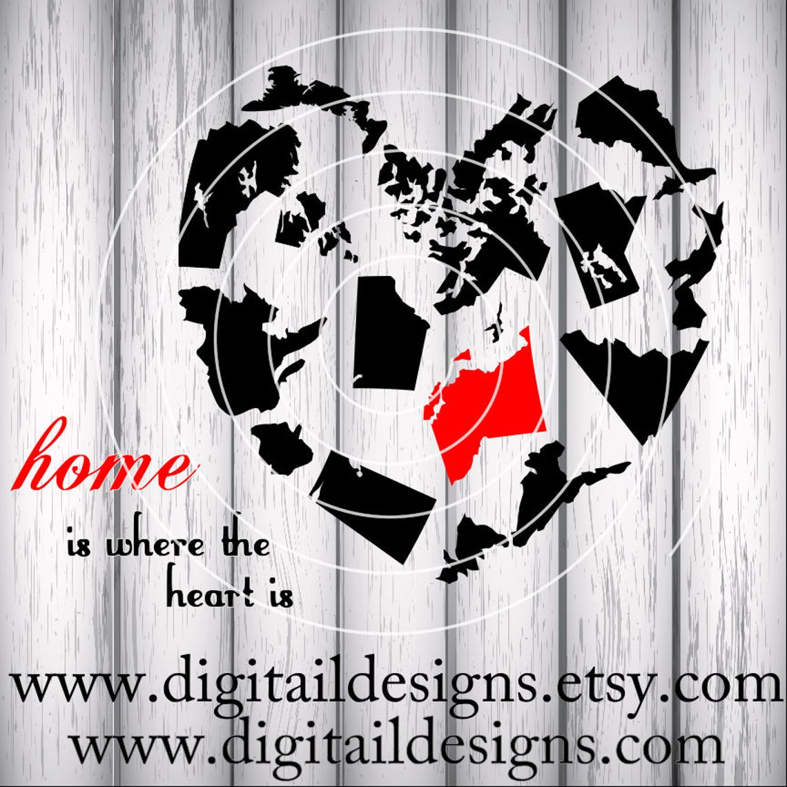 Canadian Province Heart SVG Png dxf Eps Ai Fcm - Etsy