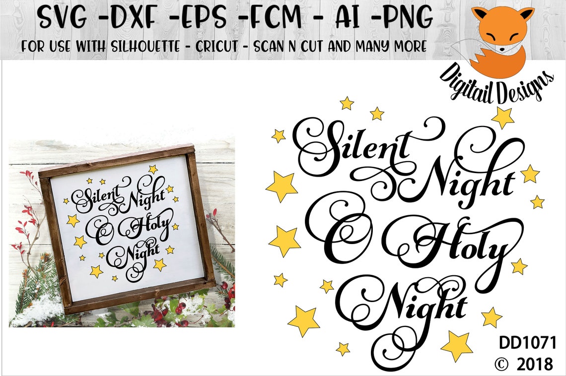 Silent Night SVG - Png - Fcm - Eps - Dxf - Ai - Cut File - Silhouette ...