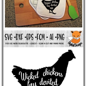 Chicken SVG - Png - Dxf - Eps - Fcm - Ai - Cut File for Silhouette ...