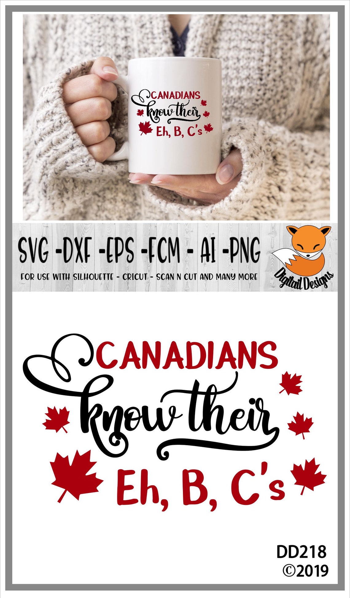 Canadian Eh B C SVG - Png -dxf - Eps - Ai - Fcm - Canada SVG - Maple ...