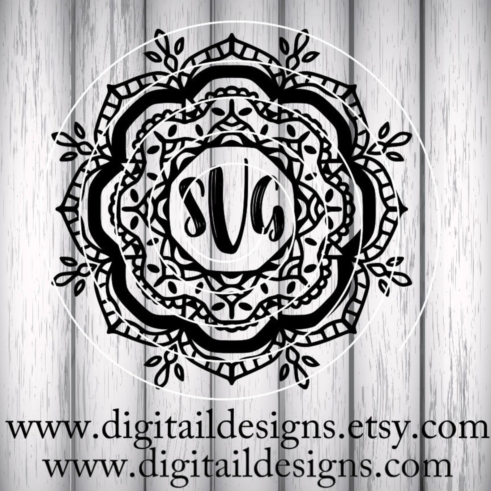 Mandala Monogram Frame SVG - Png - Dxf - Eps - Ai - Fcm - Mandala ...