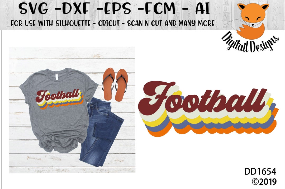 Retro Football SVG - Png - Dxf - Eps - Fcm - Ai - Vintage Football Svg ...