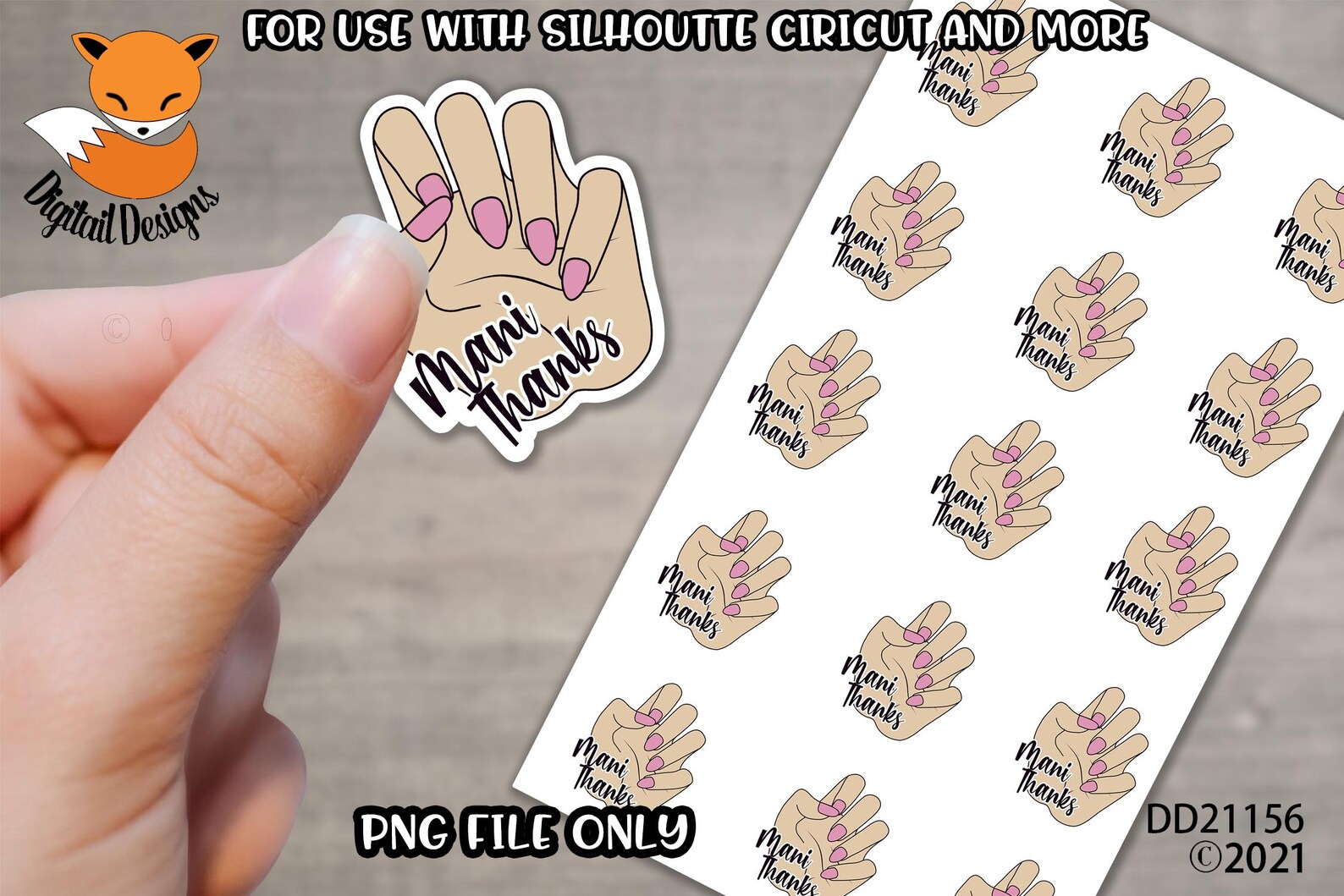 Mani Thanks Printable Sticker for Small Businesses - Etsy